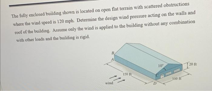 Solved The fully enclosed building shown is located on open | Chegg.com