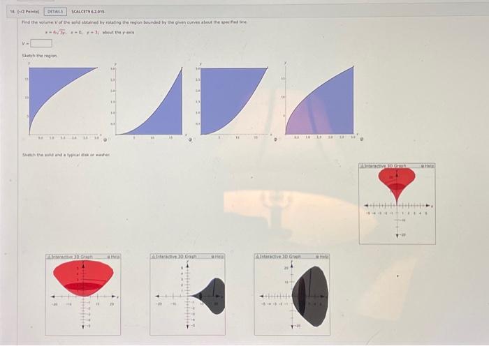 Solved V= Stetich the region | Chegg.com