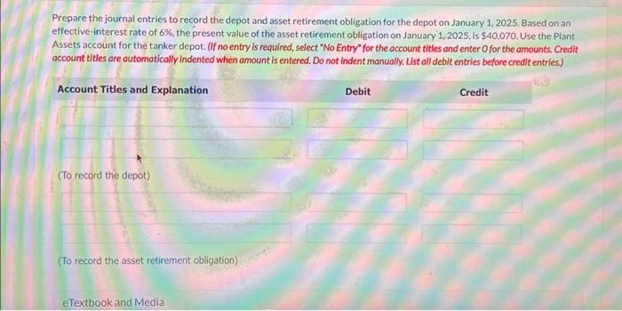 Solved Prepare the journal entries to record the depot and | Chegg.com