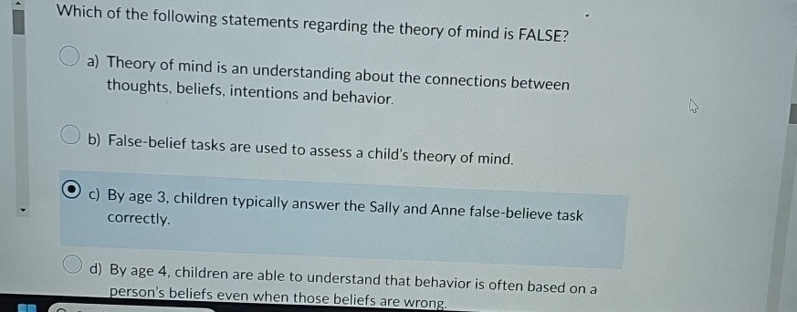 Solved Which of the following statements regarding the | Chegg.com