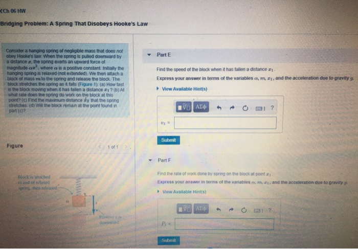 Solved: Part Consider A Hanging Spring Of Negligible Mass ... | Chegg.com