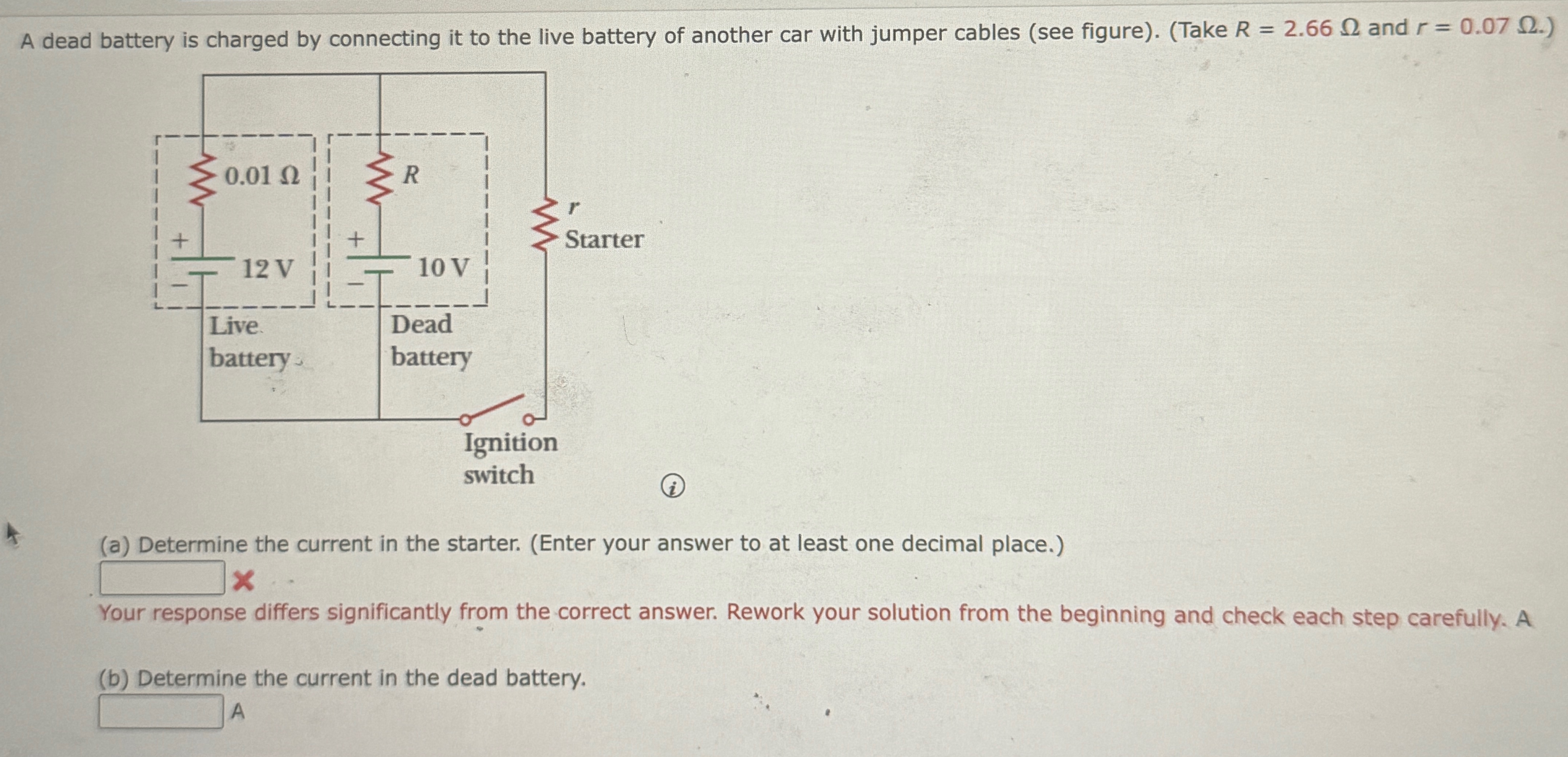 Solved A dead battery is charged by connecting it to the | Chegg.com