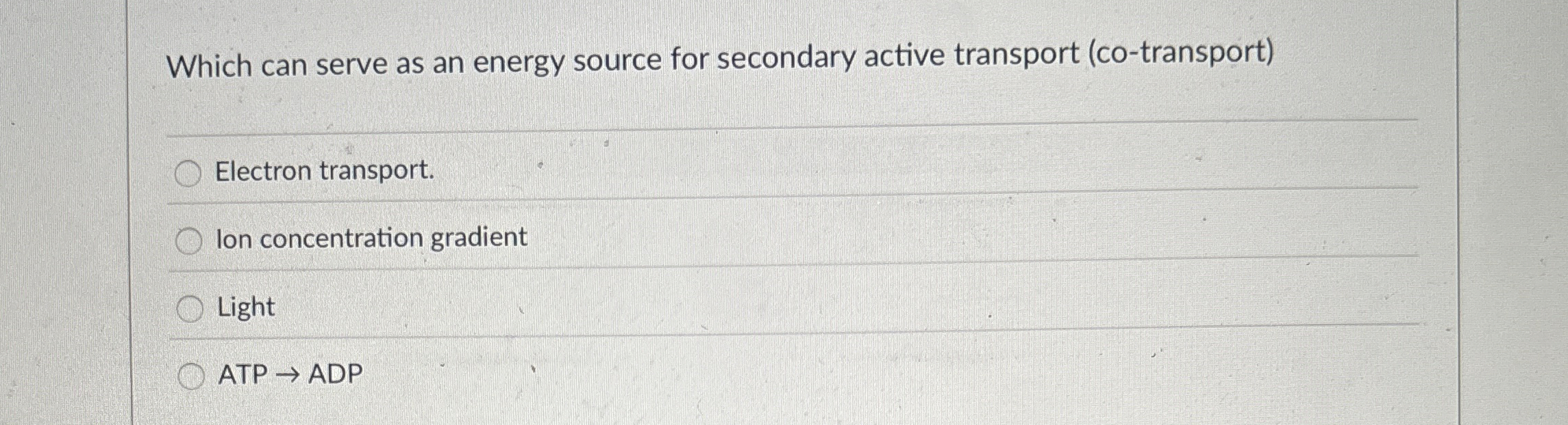 Solved Which can serve as an energy source for secondary | Chegg.com