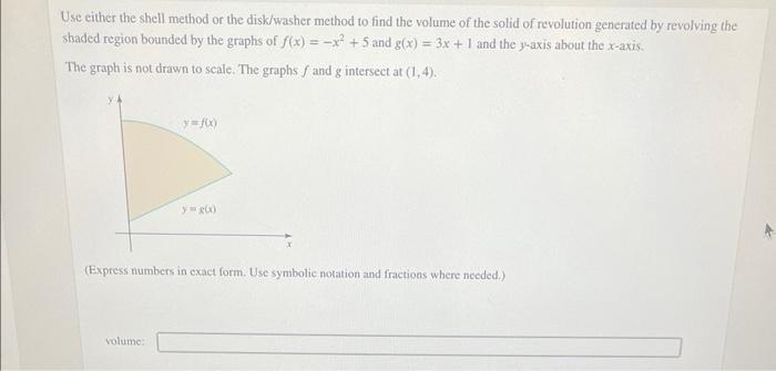 Solved Use cither the shell method or the disk/washer method | Chegg.com