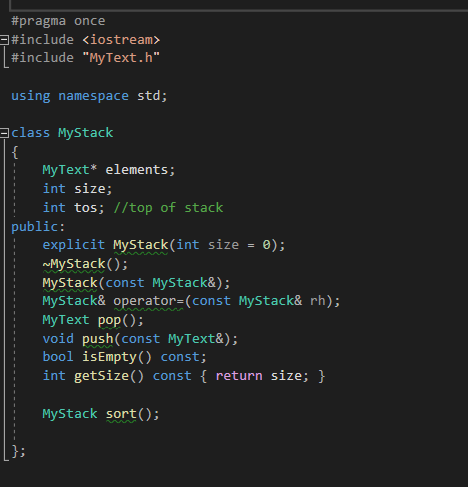 Solved Implement class MyStack, add constructors, | Chegg.com