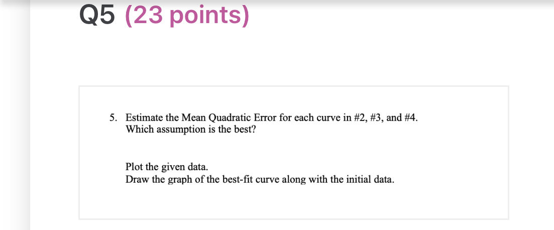 Solved Q2 (25 ﻿points)2. ﻿The following experimental values | Chegg.com