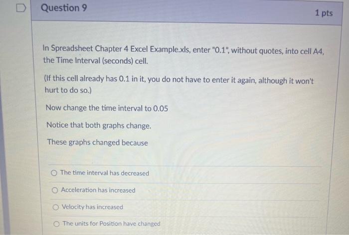 Solved In spreadsheet Chapter 4 Excel Example.xls When you | Chegg.com
