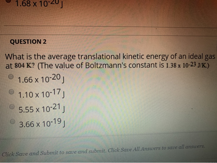 Solved What is the average translational kinetic energy of | Chegg.com