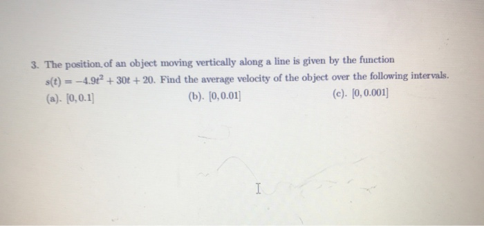 Solved 3. The position of an object moving vertically along | Chegg.com