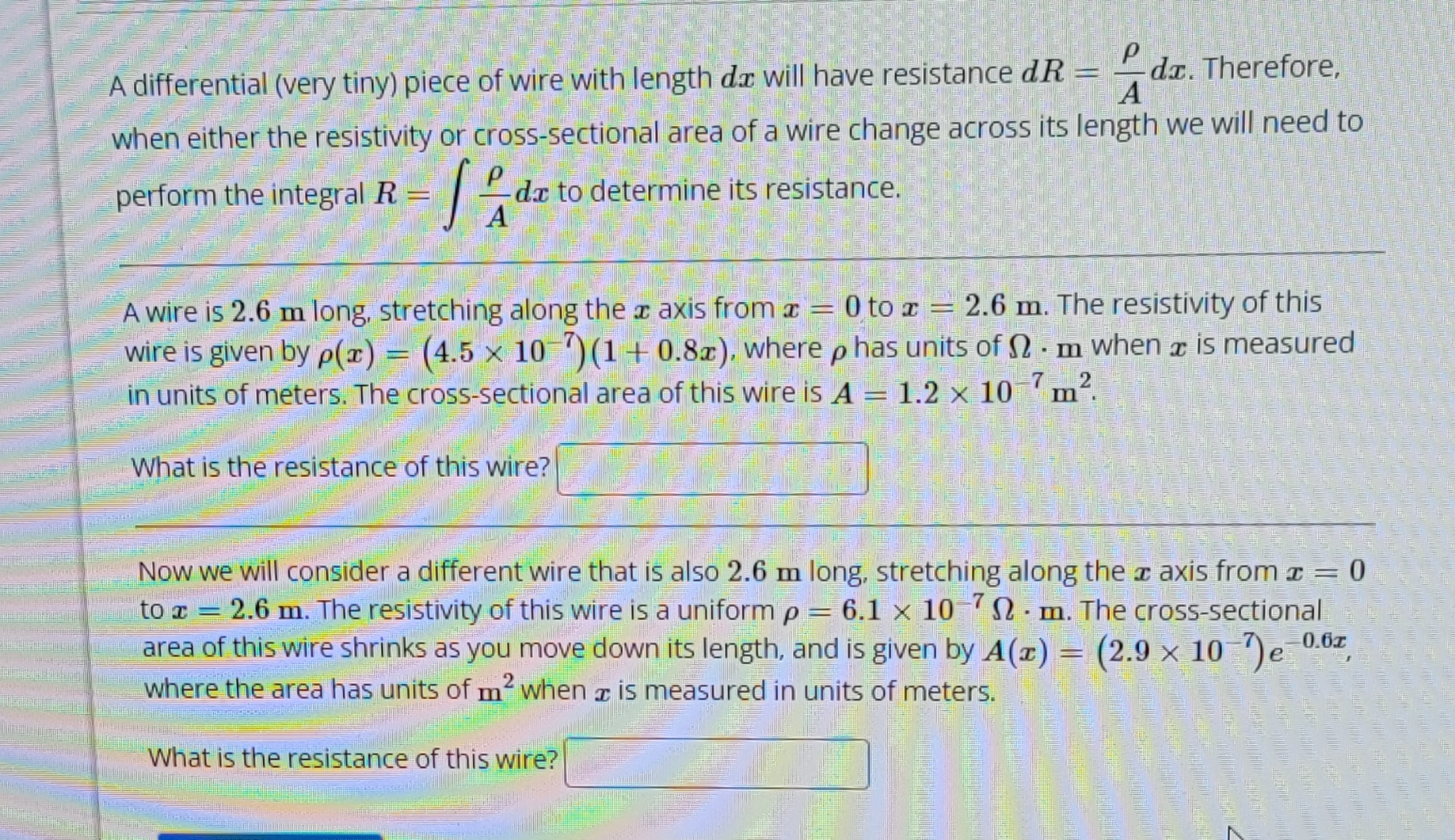 Solved A differential (very tiny) ﻿piece of wire with length | Chegg.com