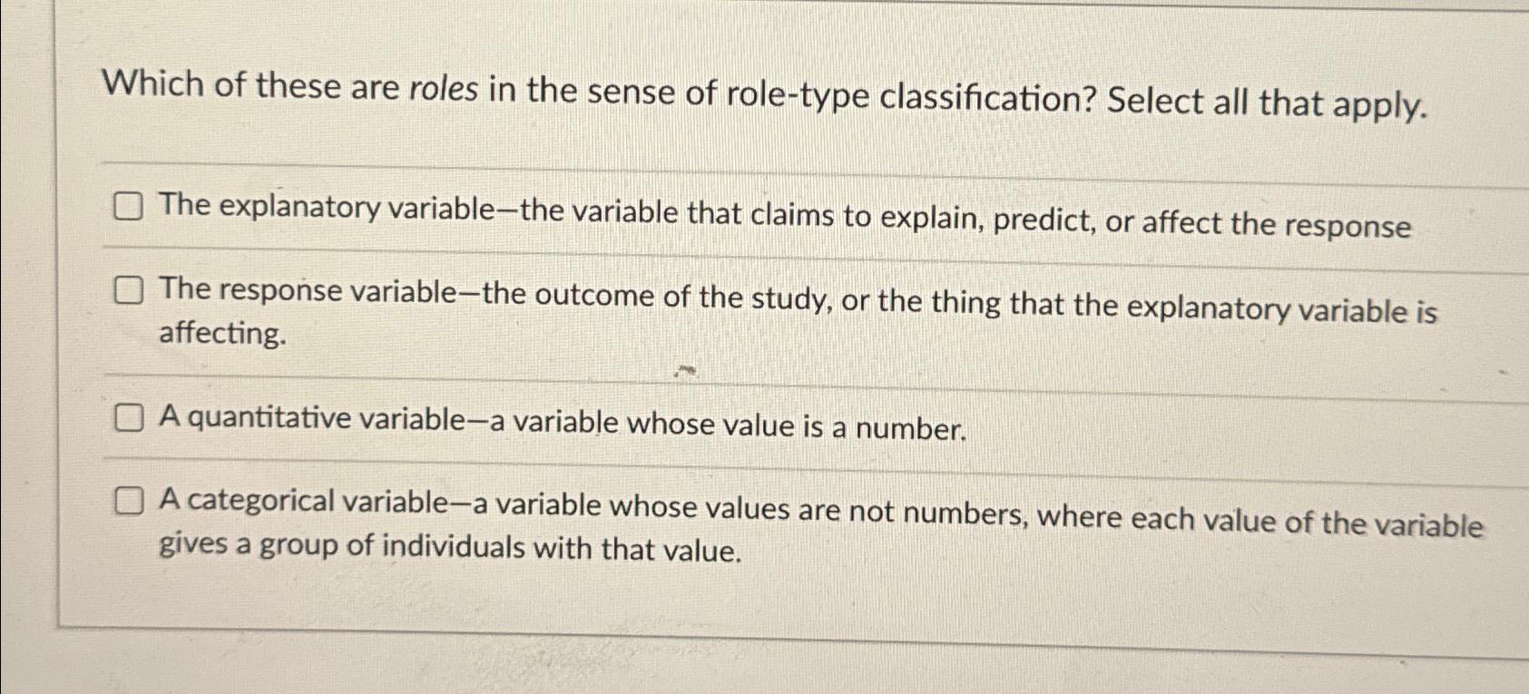 Solved Which of these are roles in the sense of role-type | Chegg.com