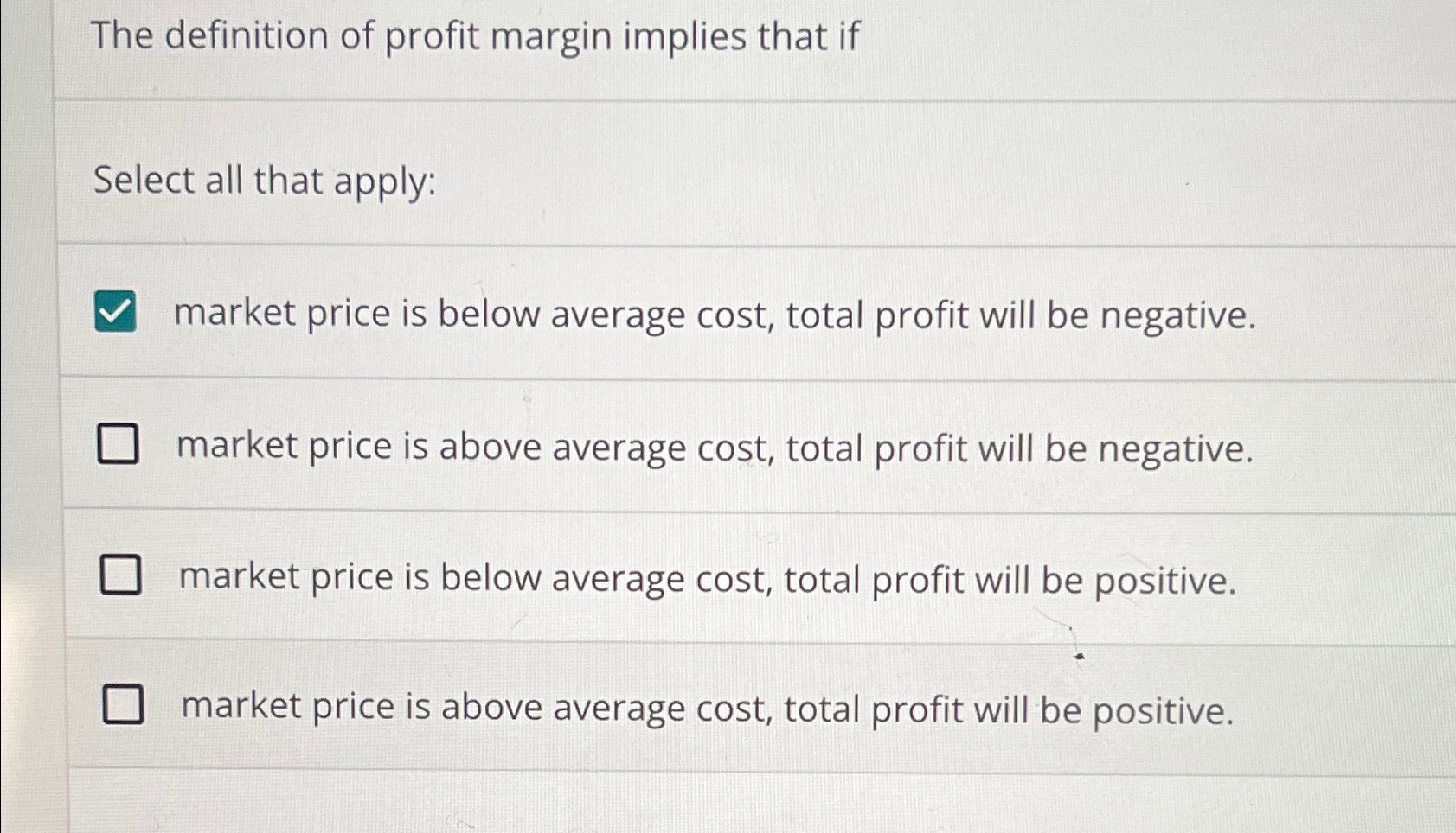 Solved The definition of profit margin implies that ifSelect | Chegg.com