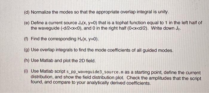 Solved (a) Assume a parallel plate waveguide, perfect | Chegg.com