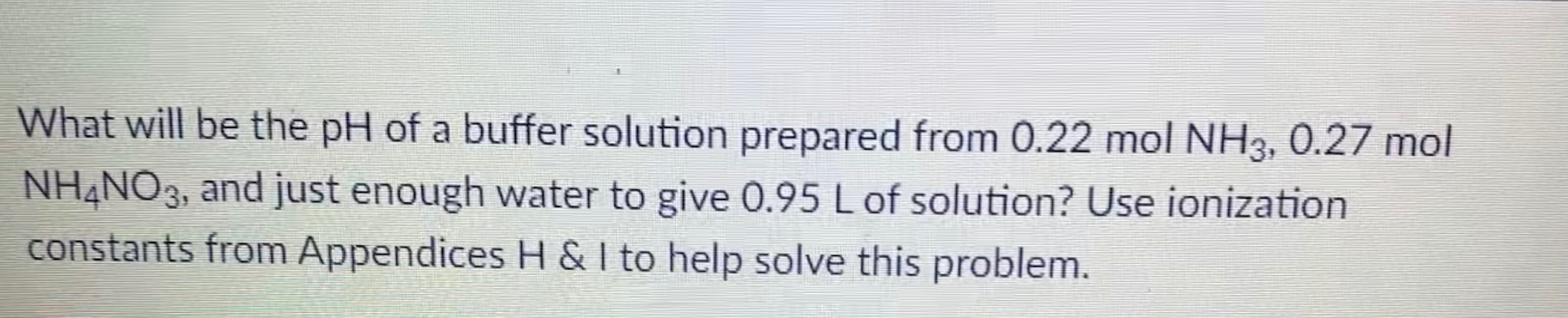 Solved What will be the pH ﻿of a buffer solution prepared | Chegg.com