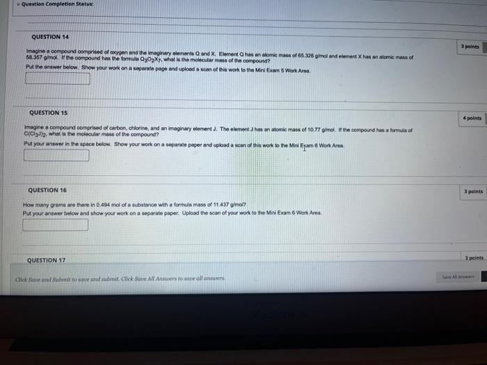 Solved Imagine a compound comprised of oxygen and the | Chegg.com