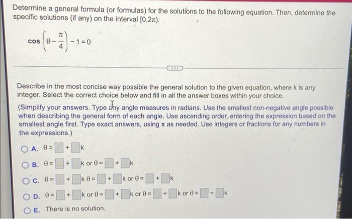 Solved Determine a general formula (or formulas) for the | Chegg.com