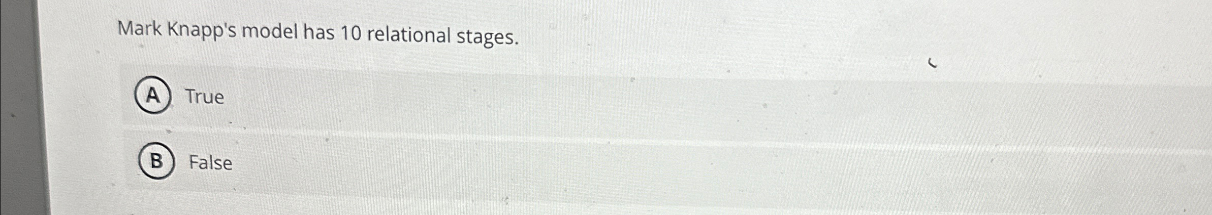 Solved Mark Knapp's model has 10 ﻿relational | Chegg.com