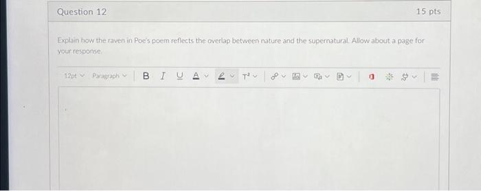 Question 12 Explain how the raven in Poe's poem | Chegg.com