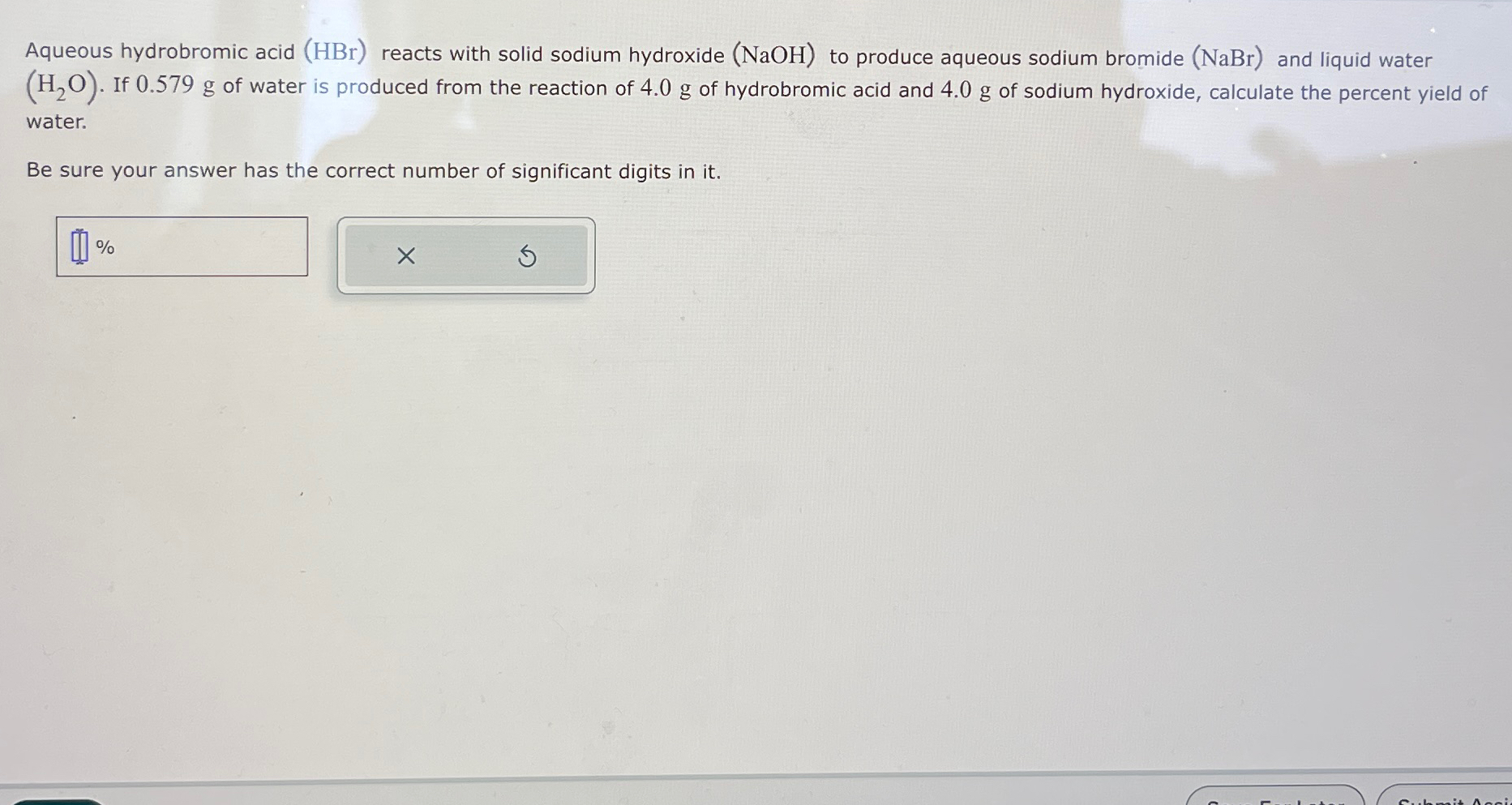 Solved Aqueous hydrobromic acid (HBr) ﻿reacts with solid | Chegg.com