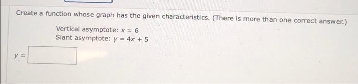 Solved Create a function whose graph has the given | Chegg.com