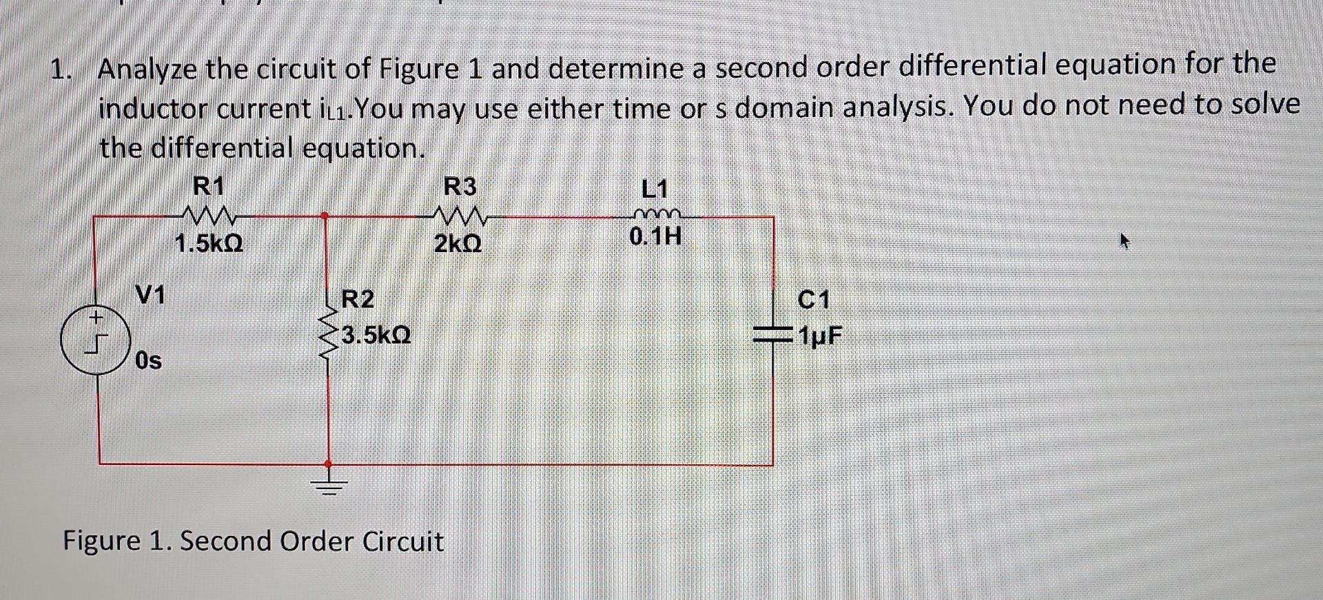 Solved 1. Analyze the circuit of Figure 1 and determine a | Chegg.com