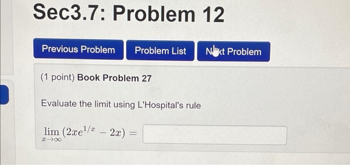 Solved Sec3.7: Problem 12 Previous Problem Problem List | Chegg.com
