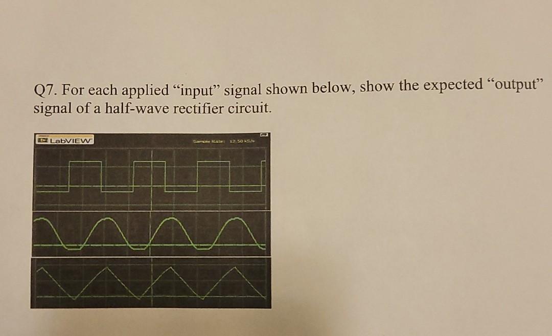 Solved Q7. For each applied “input” signal shown below, show | Chegg.com