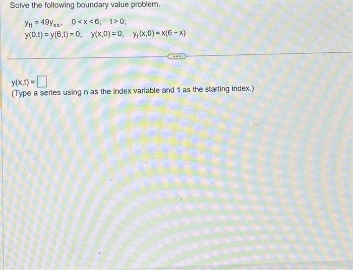 Solved Solve the following boundary value problem. | Chegg.com