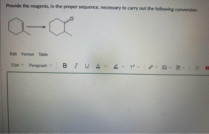 Solved provide the reagents, in the proper sequence, | Chegg.com