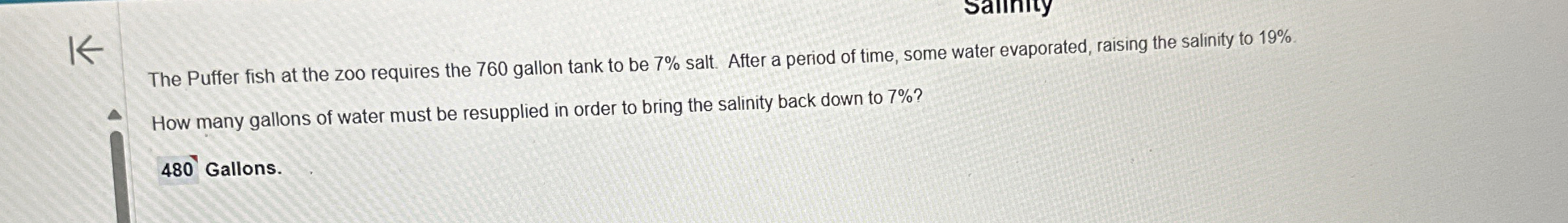 Solved The Puffer fish at the zoo requires the 760 ﻿gallon | Chegg.com