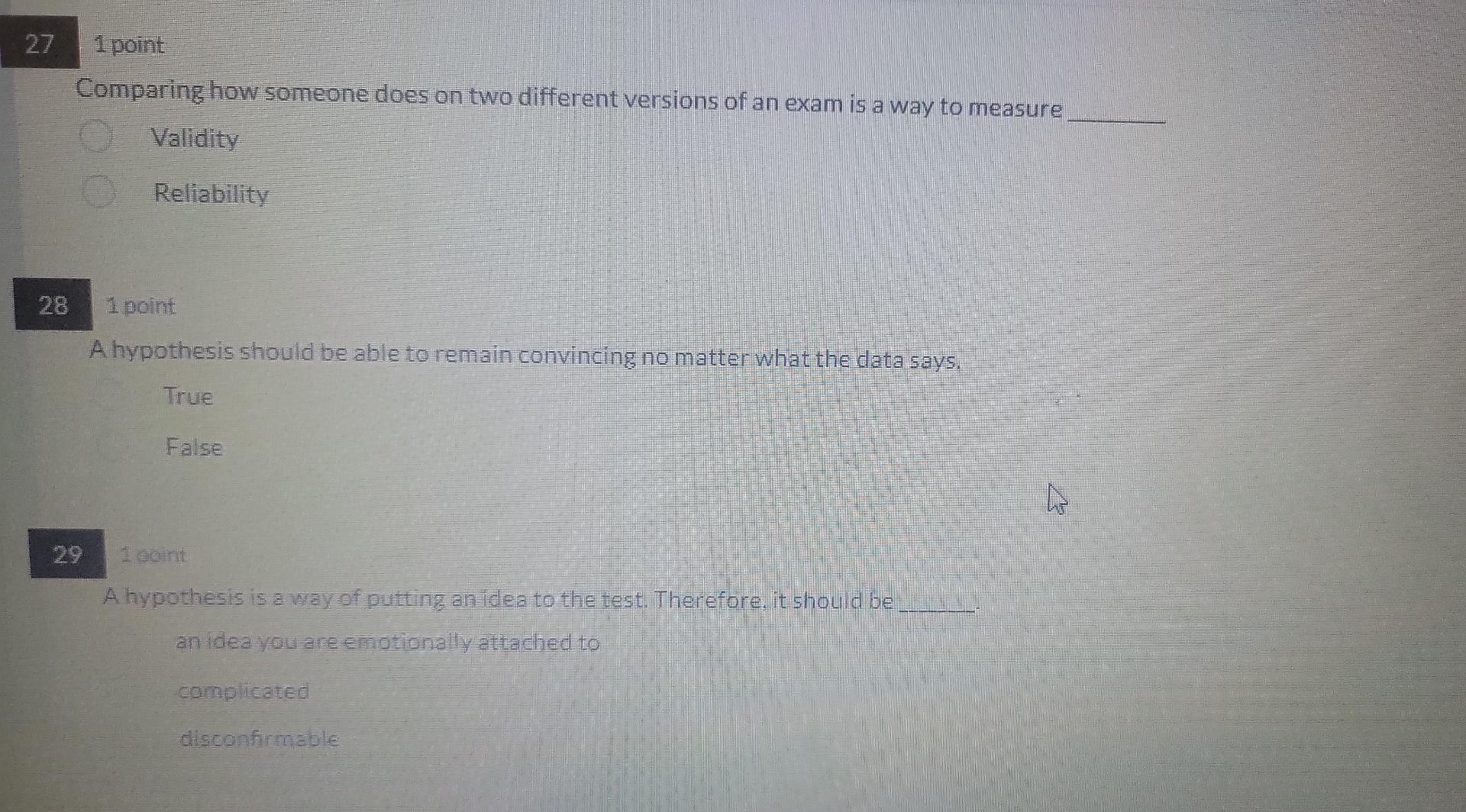 Solved Comparing how someone does on two different versions | Chegg.com
