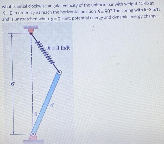 Solved what is initial clockwise angular velocity of the | Chegg.com
