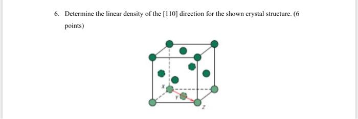 Solved 6. Determine the linear density of the [110] | Chegg.com