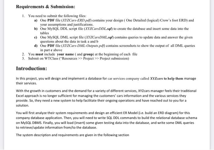 Requirements \& Submission: 1. You need to submit the | Chegg.com