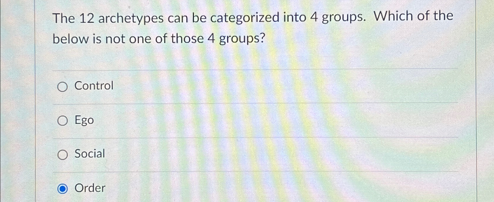 Solved The 12 ﻿archetypes can be categorized into 4 ﻿groups. | Chegg.com
