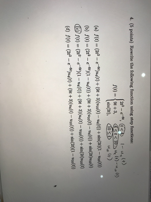 Solved 4. (5 points) Rewrite the following function using | Chegg.com