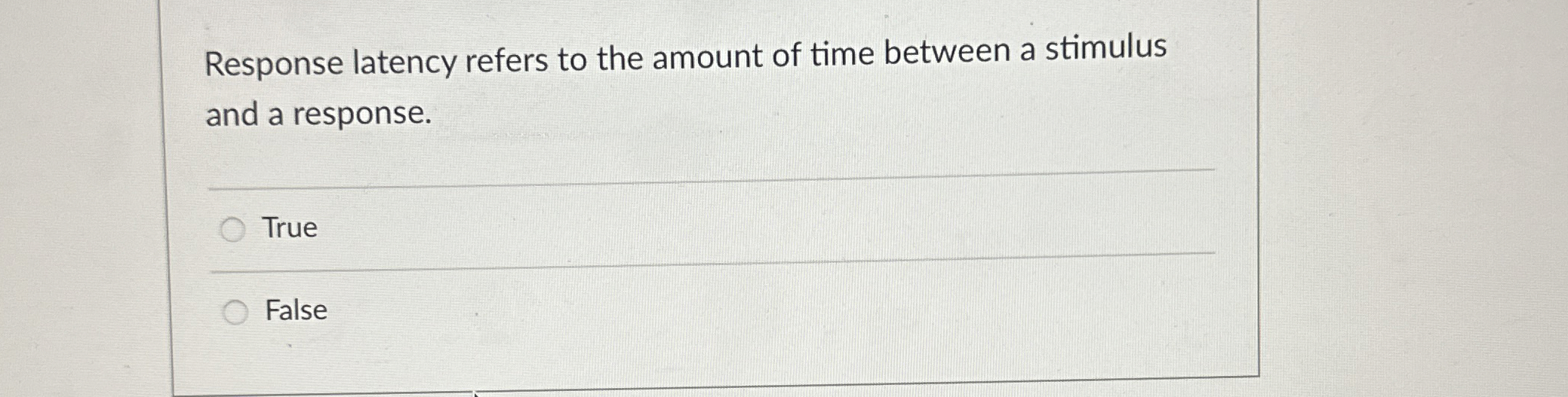 Solved Response latency refers to the amount of time between | Chegg.com