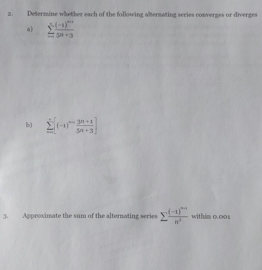 Solved 2. Determine whether each of the following | Chegg.com