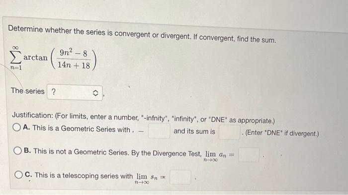 Solved Determine whether the series is convergent or | Chegg.com