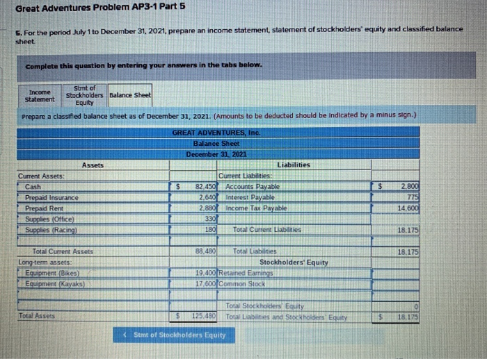 Solved solve for the income statement, statement of | Chegg.com