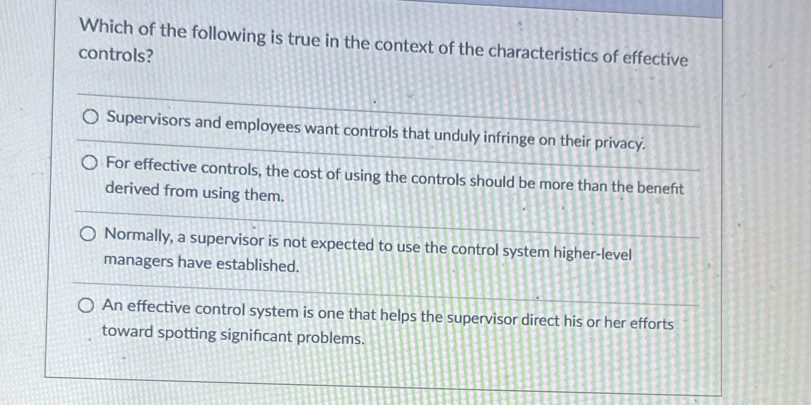 Solved Which of the following is true in the context of the | Chegg.com