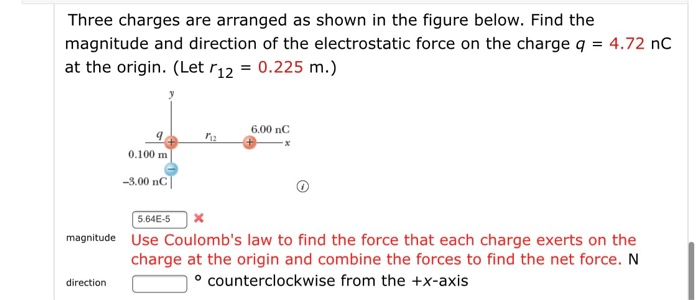 Solved Three charges are arranged as shown in the figure | Chegg.com