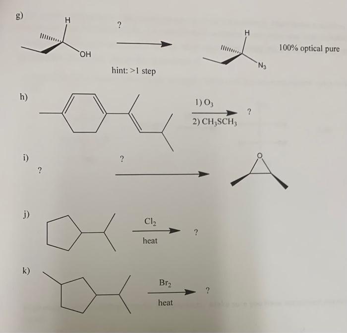 Solved 4. [30 marks] Reactions. Suggest missing reactants, | Chegg.com