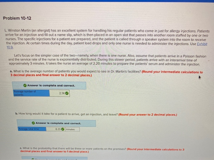 Solved Problem 10-12 L. Winston Martin (an allergist) has an | Chegg.com