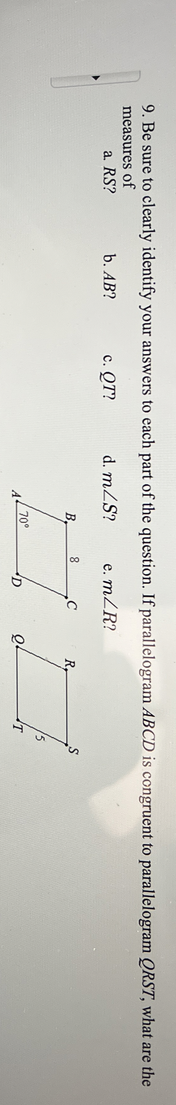 Solved Be sure to clearly identify your answers to each part | Chegg.com