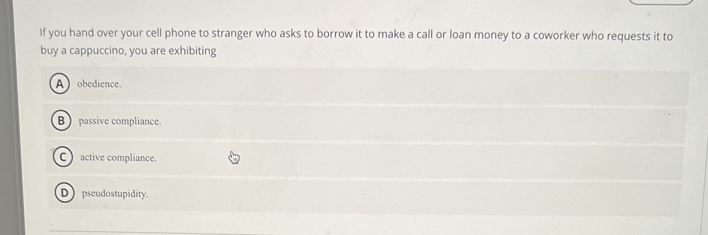 Solved If you hand over your cell phone to stranger who asks | Chegg.com
