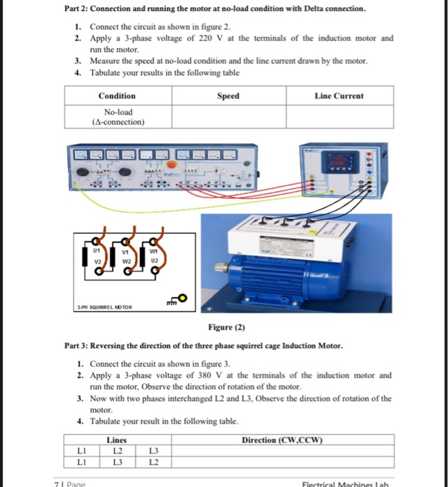 Experiment (4) 3-Ph Squirrel Cage Induction Motor | Chegg.com