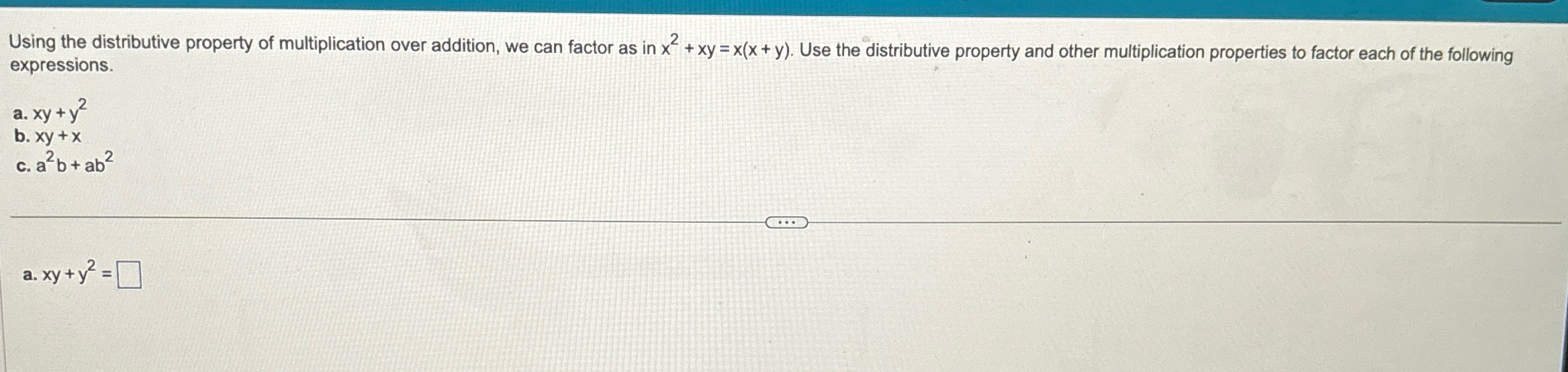 Solved Using the distributive property of multiplication | Chegg.com