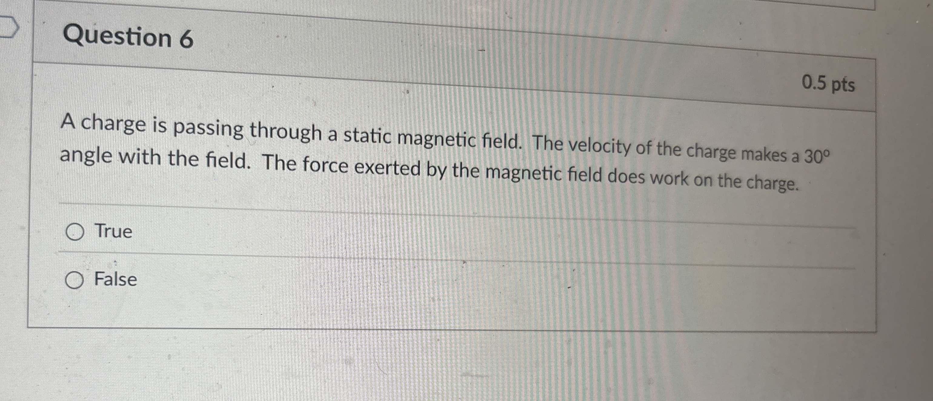 Solved Question 60.5 ﻿ptsA charge is passing through a | Chegg.com