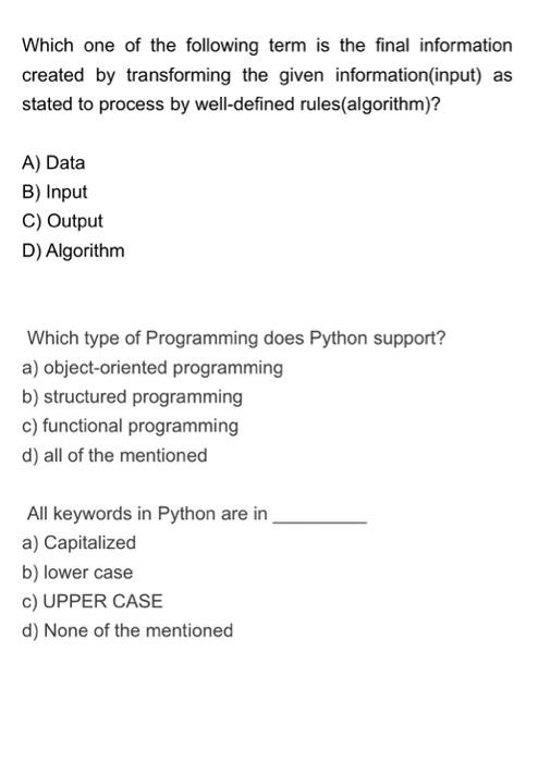 Solved Which one of the following term is the final | Chegg.com